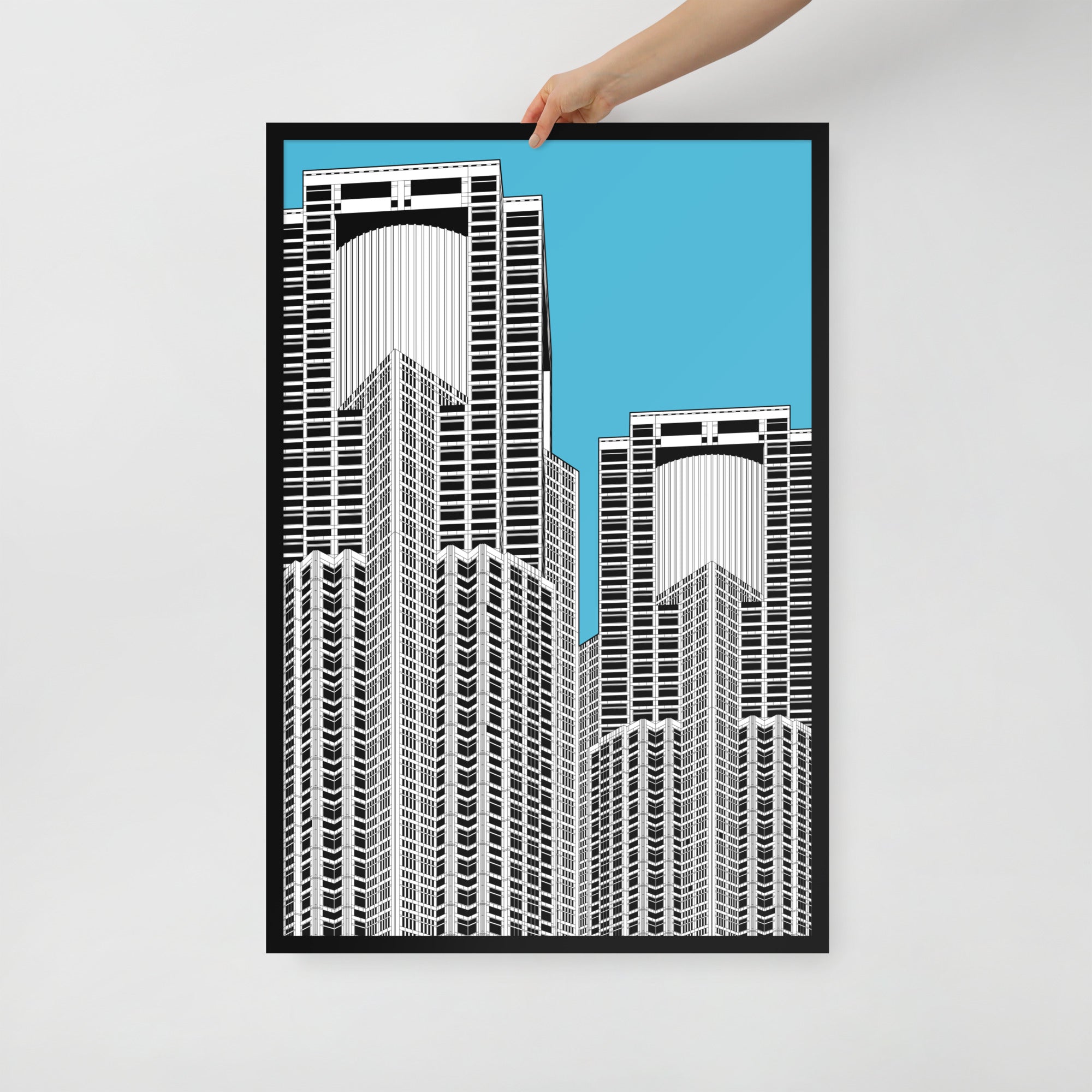 Tokyo Metropolitan Government Building No1 Tower Tops Framed Prints