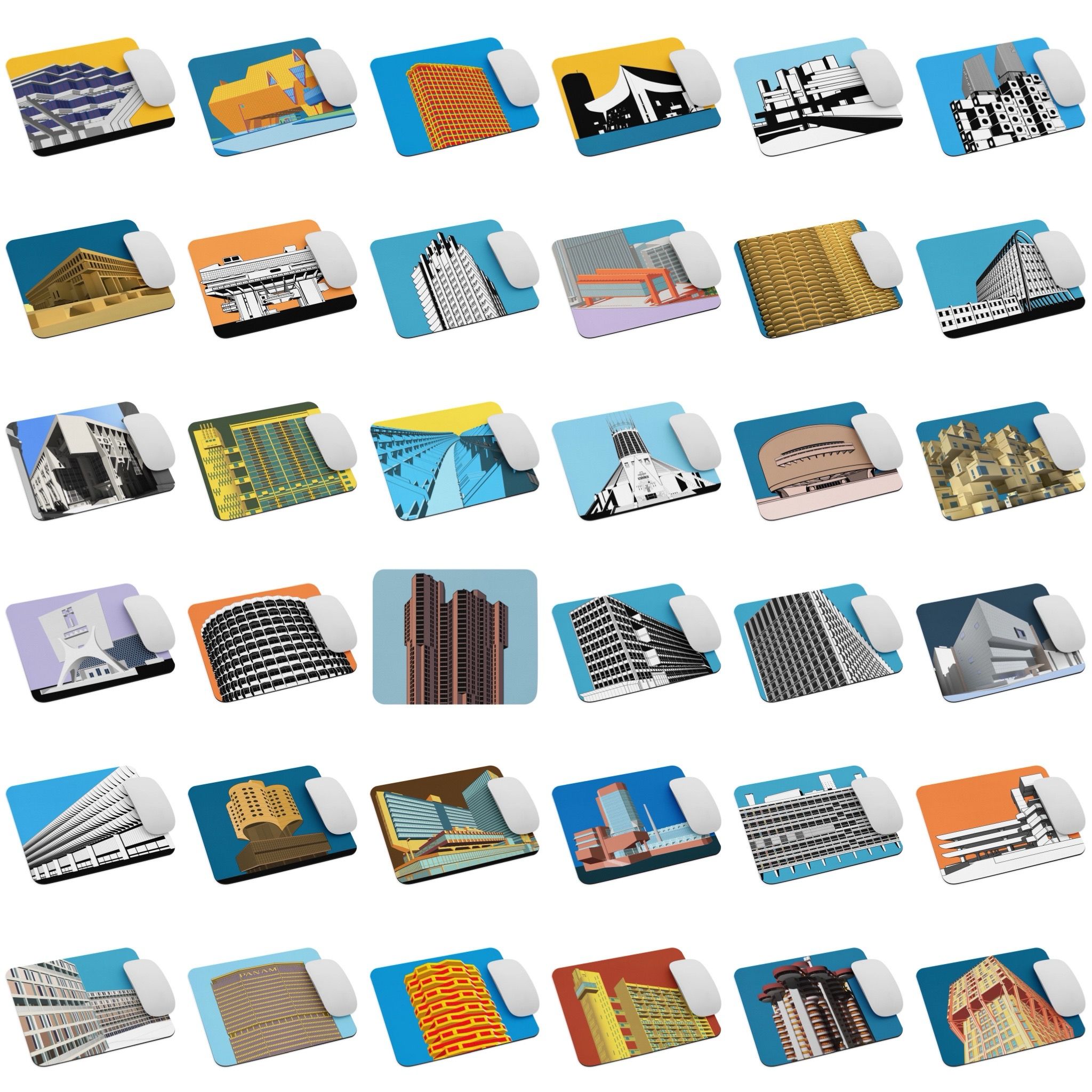 Brutalist Architecture Mouse Pads