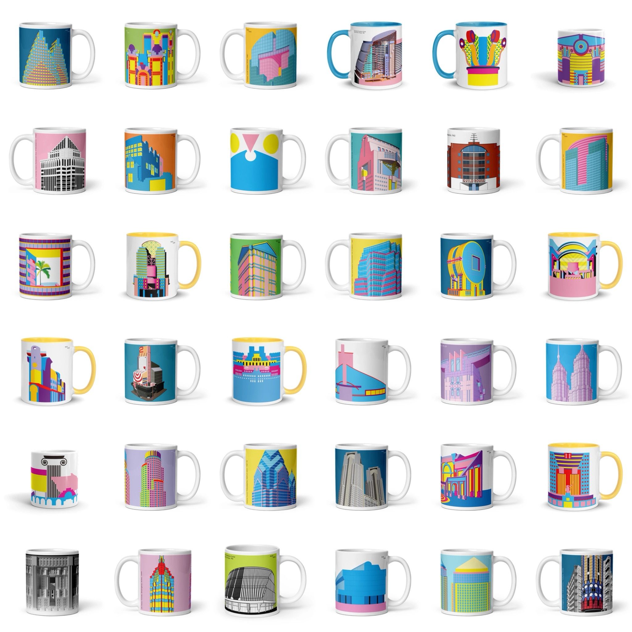 Postmodern Architecture Mugs | Memphis Style & 80s Design Gifts | PoMo ...