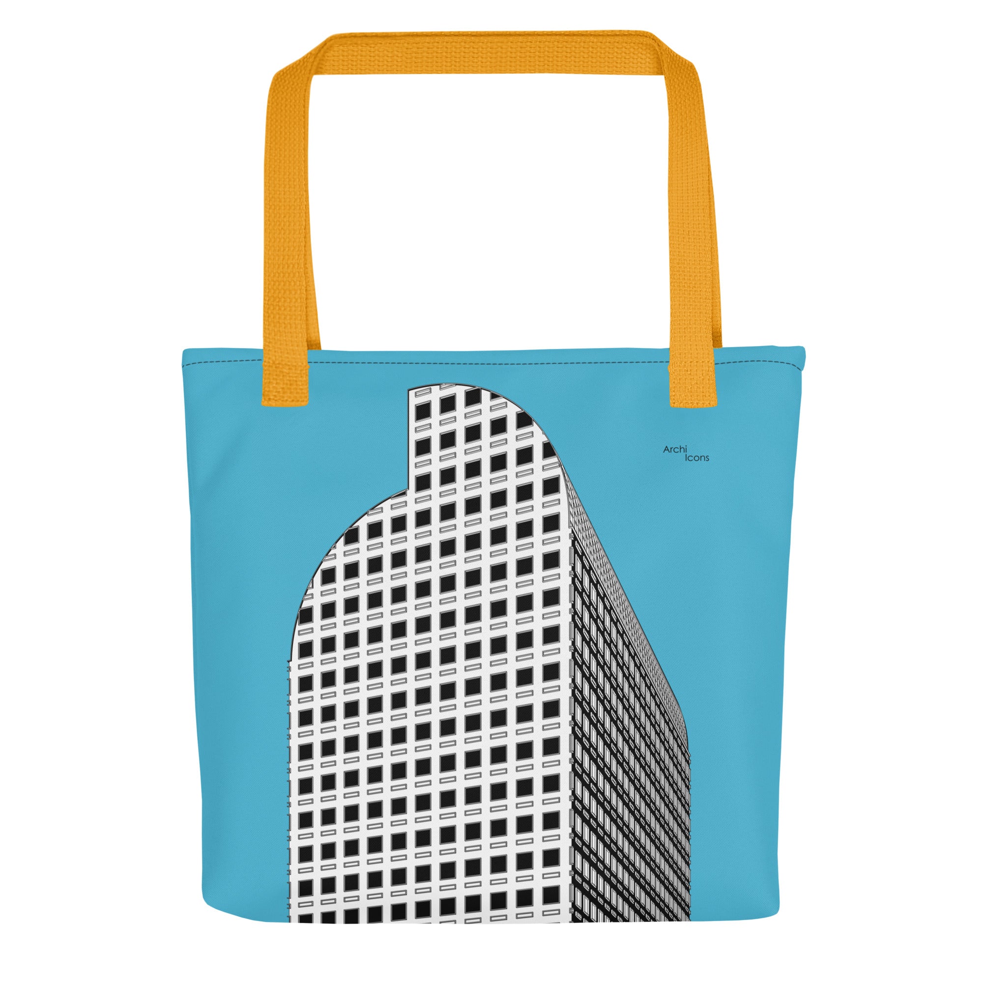 Wells Fargo Center Denver Blue Tote Bags | Philip Johnson Postmodern ...