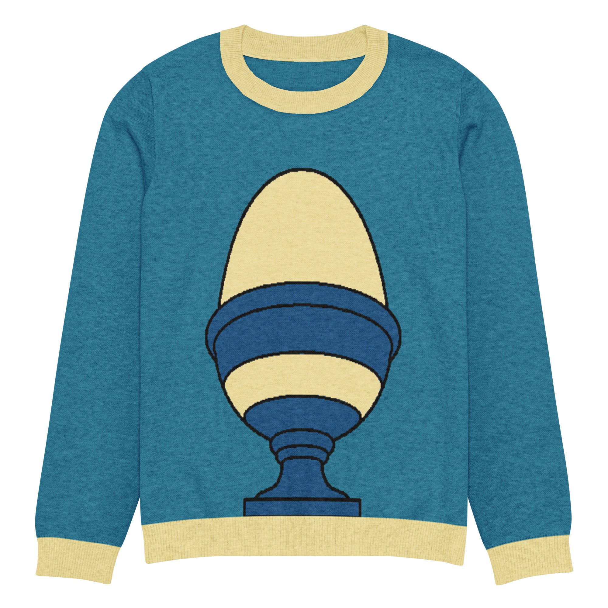 TV-am Breakfast Television Centre Egg Knitted Crew Neck Sweater | Terry ...