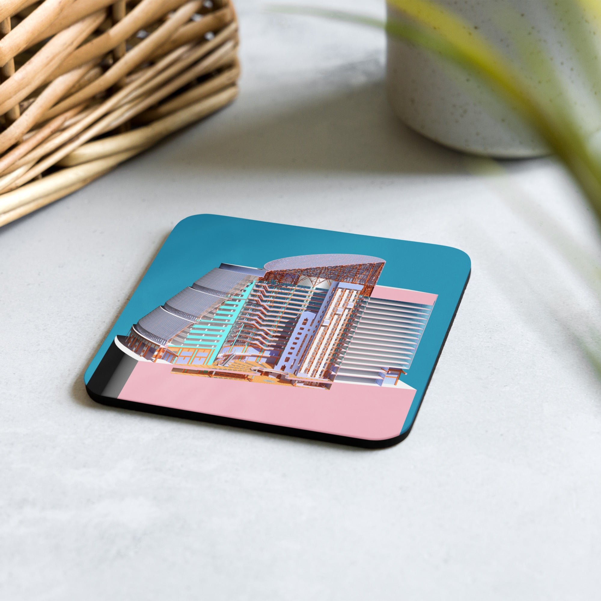 James R. Thompson Center Sectional Perspective Cork-back Coaster