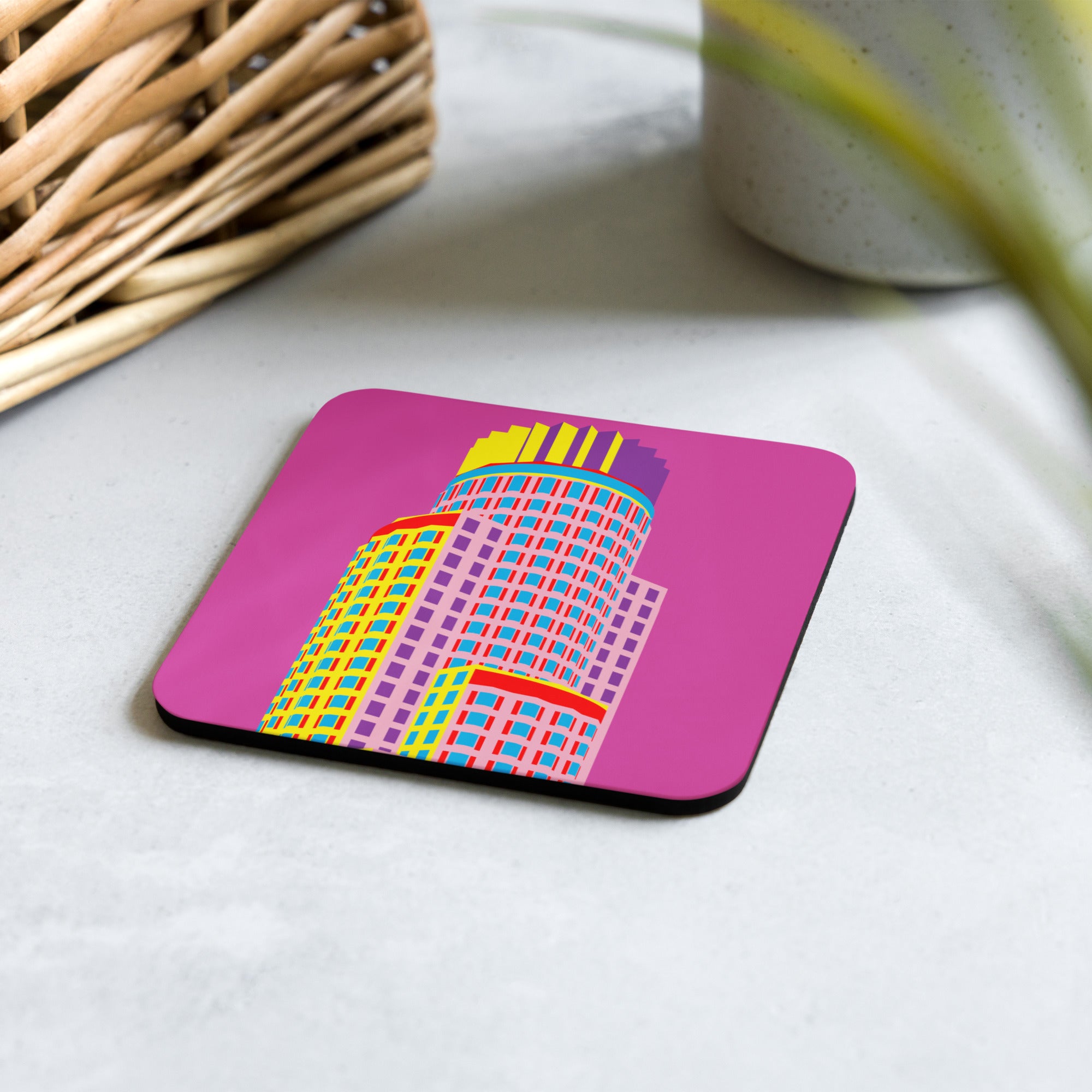 Library Tower / US Bank Tower LA Colour Cork-Back Coaster