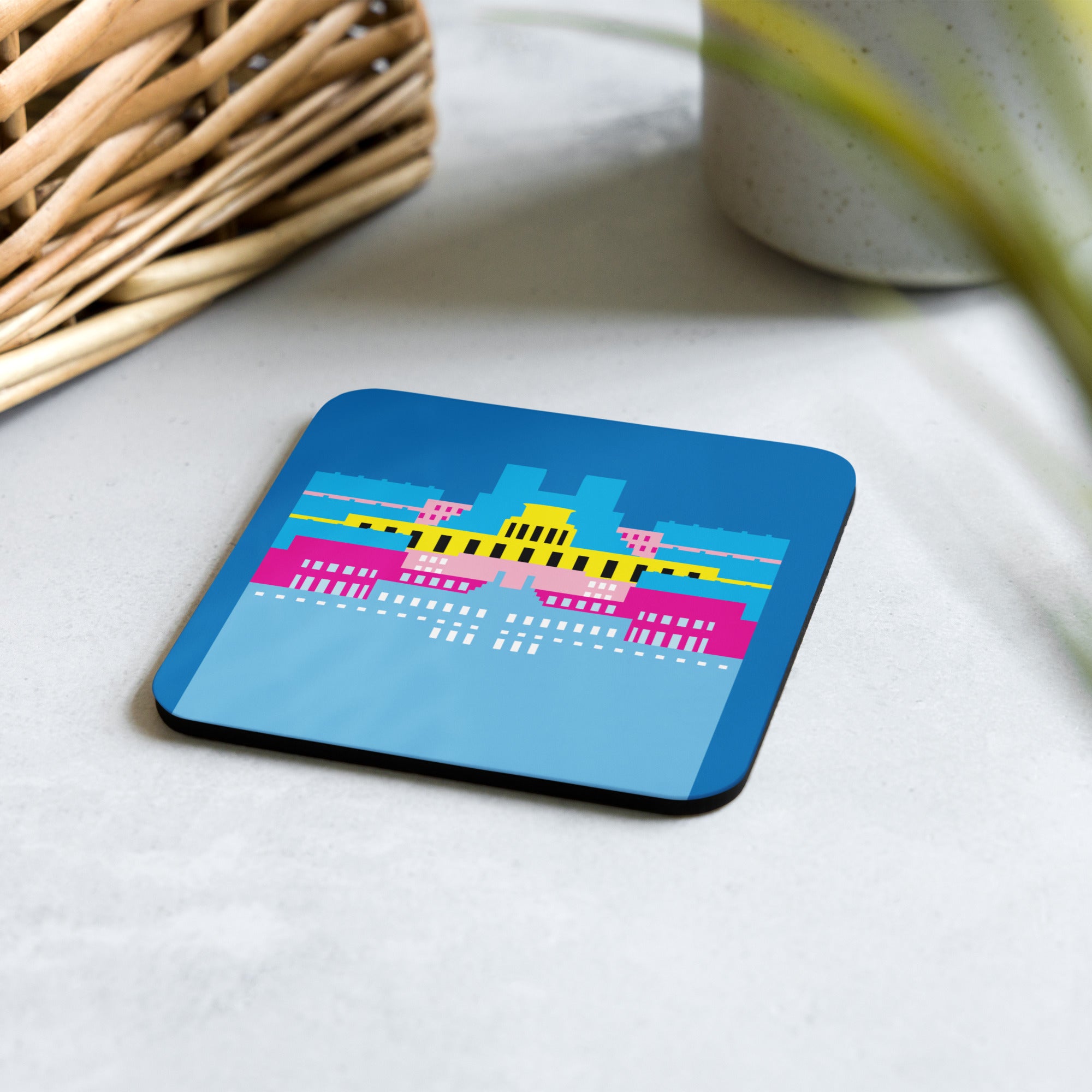 MI6 Building Colour Illustration Cork-Back Coaster | Terry Farrell ...