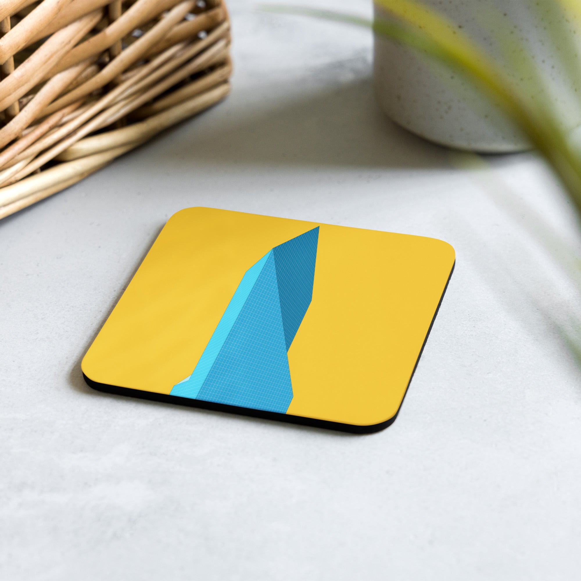 Fountain Place Cork-back Coaster