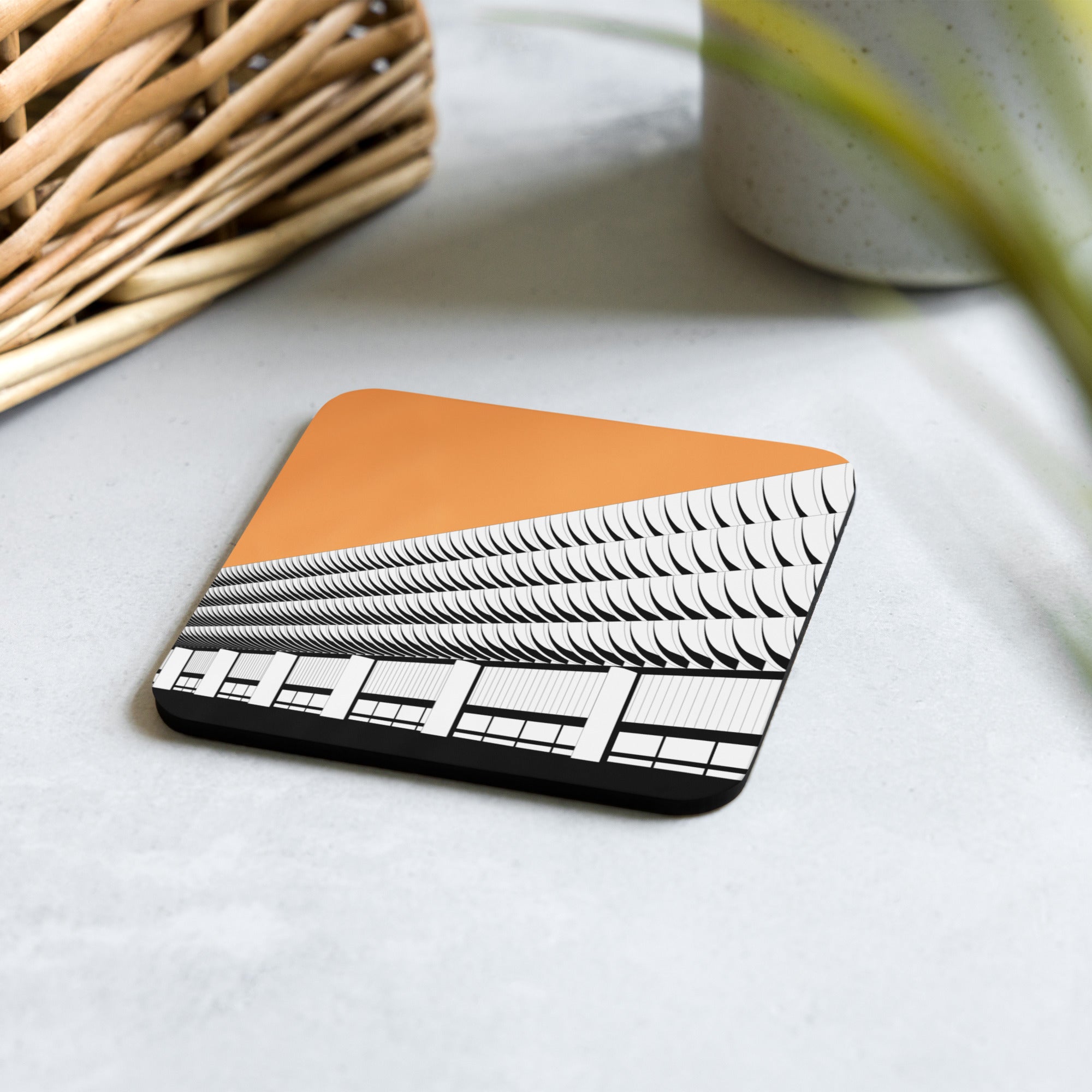 Preston Bus Station Orange Cork-back Coaster | Brutalist Architecture ...