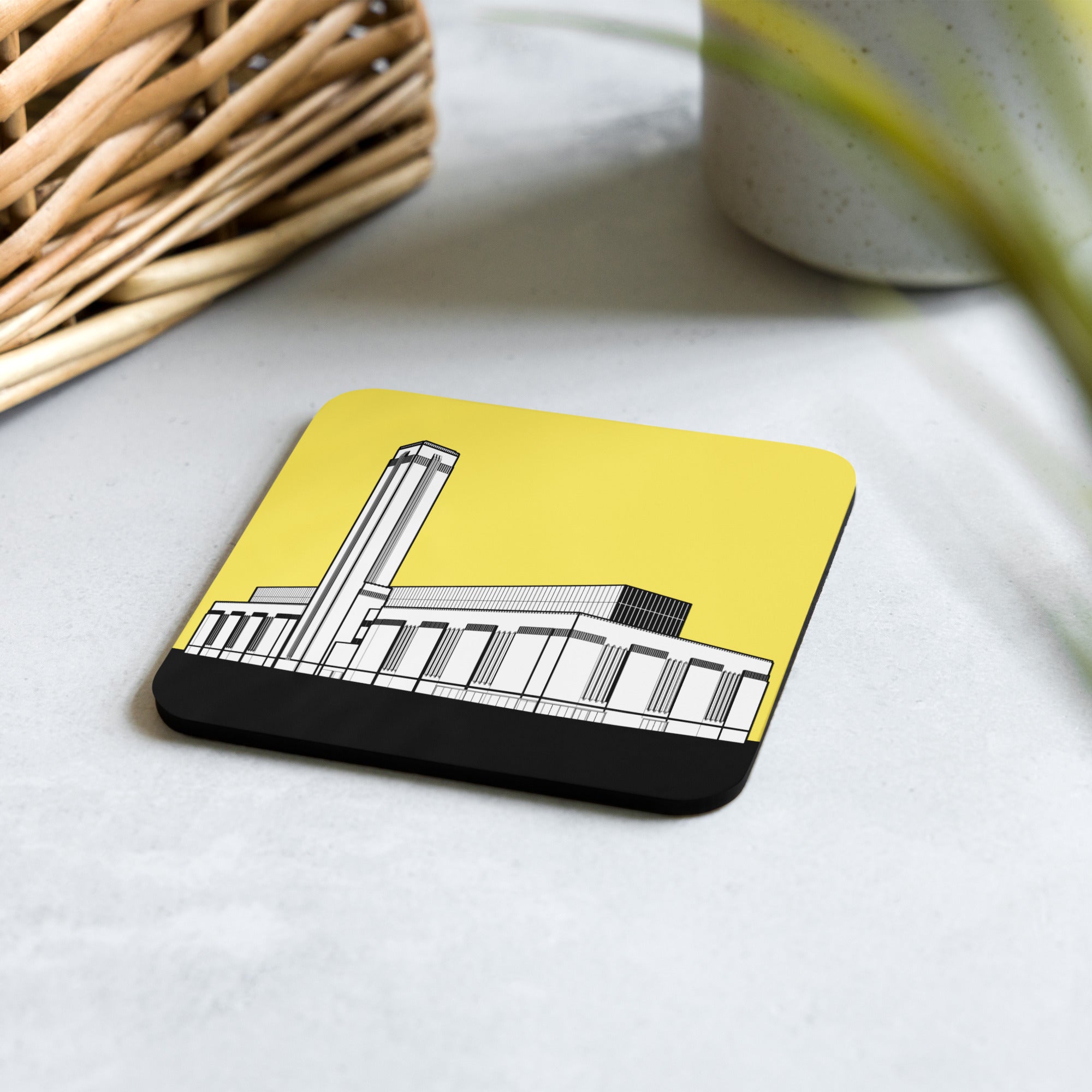 Tate Modern Yellow Cork-Back Coaster