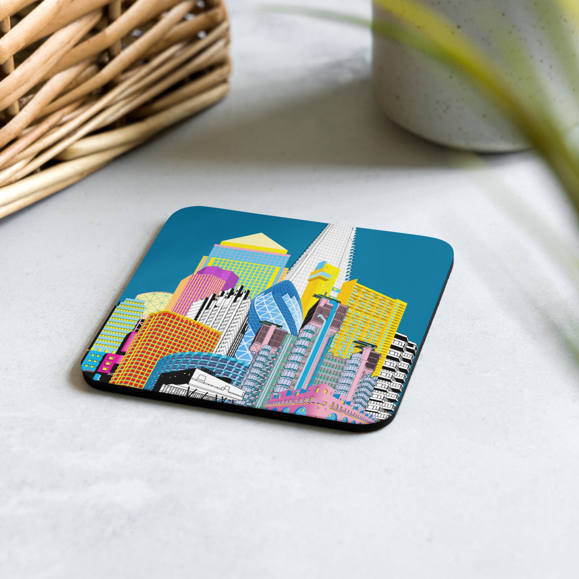 London Skyline Cork-back Coaster – Iconic British Cityscape Souvenir ...