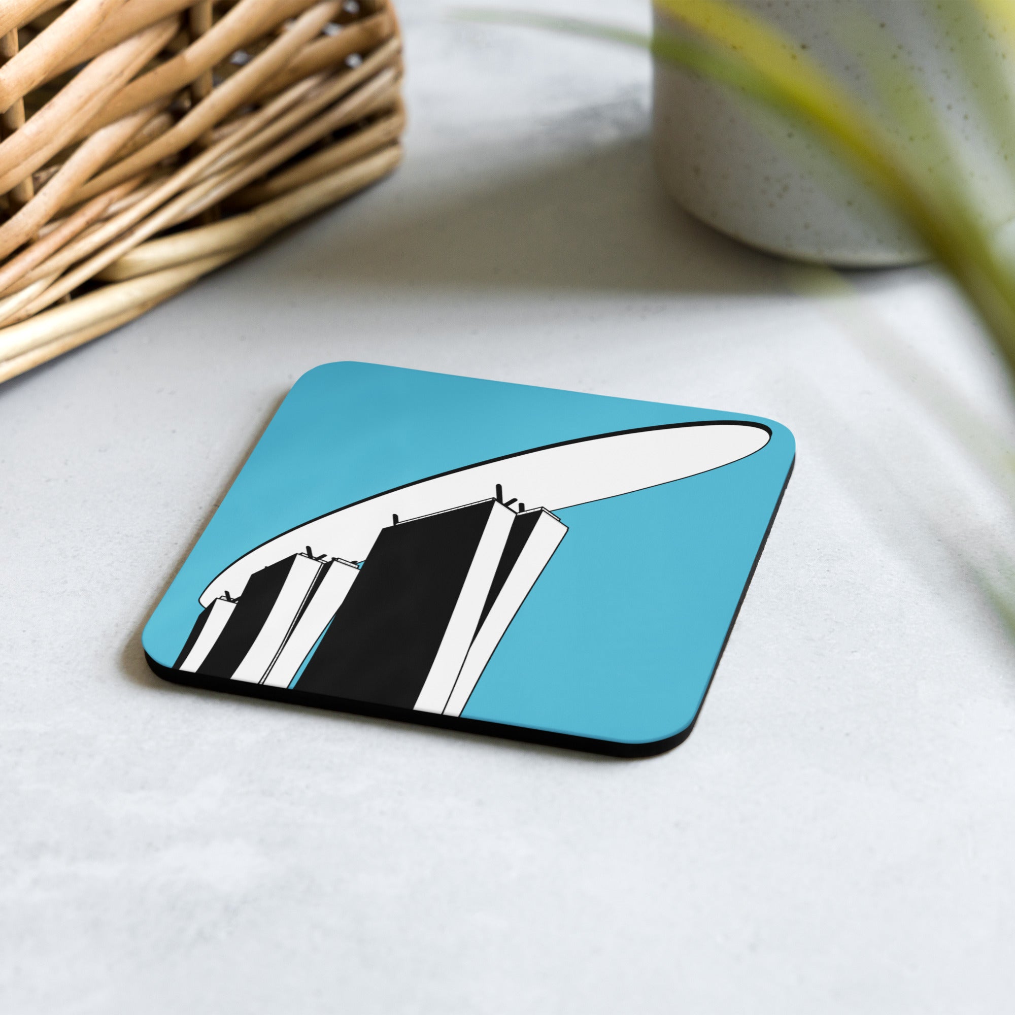 Marina Bay Sands Blue Cork-back Coaster – Moshe Safdie Modernist Icon ...