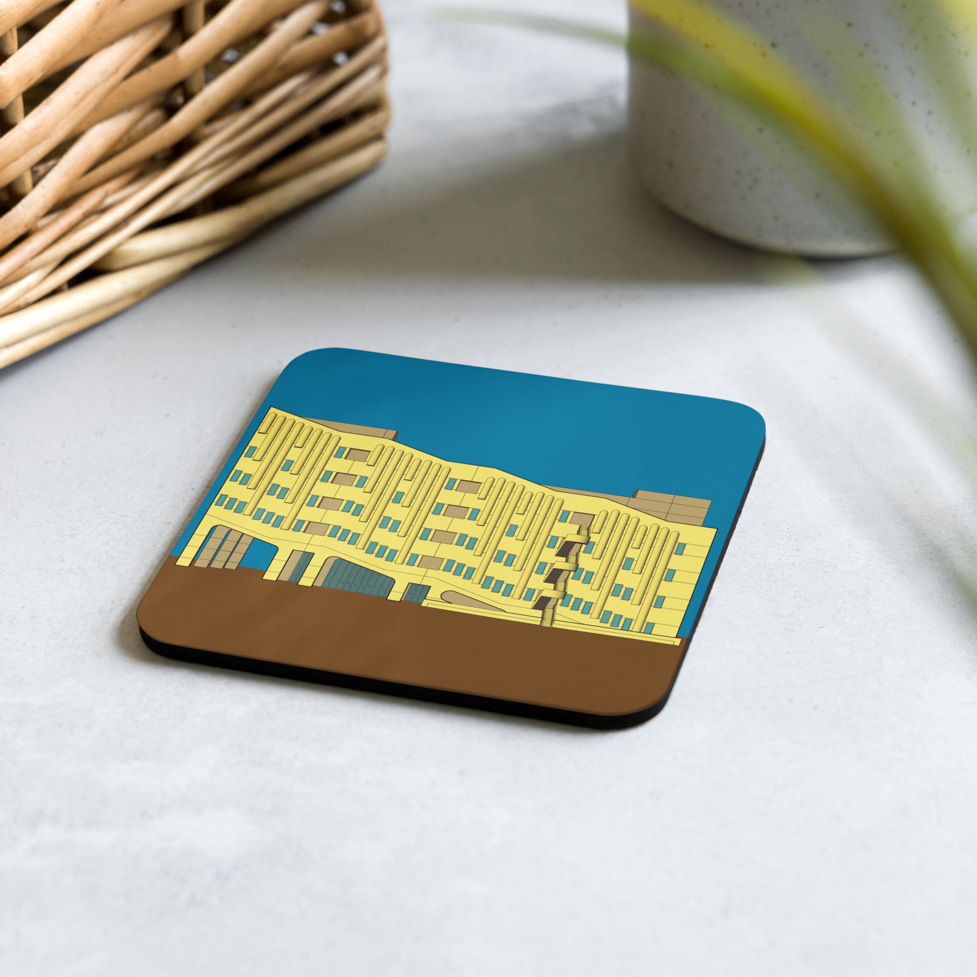 Roger Stevens Building Leeds Colour Illustration Cork-back Coaster ...