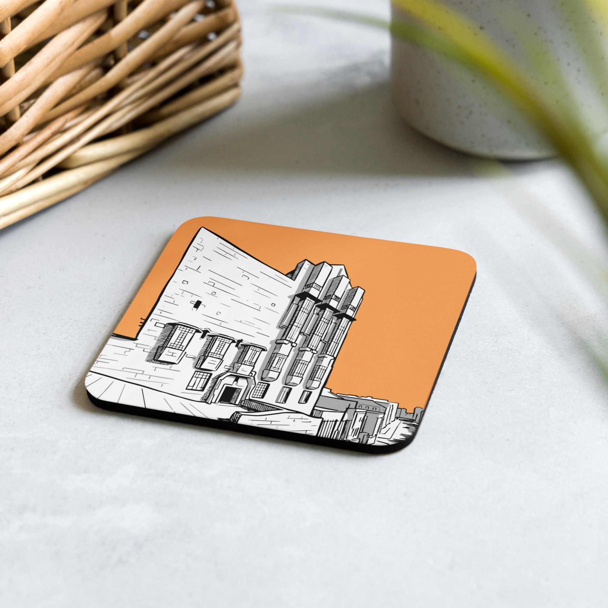 Mackintosh's Glasgow School of Art Orange Cork-back Coaster – Charles ...