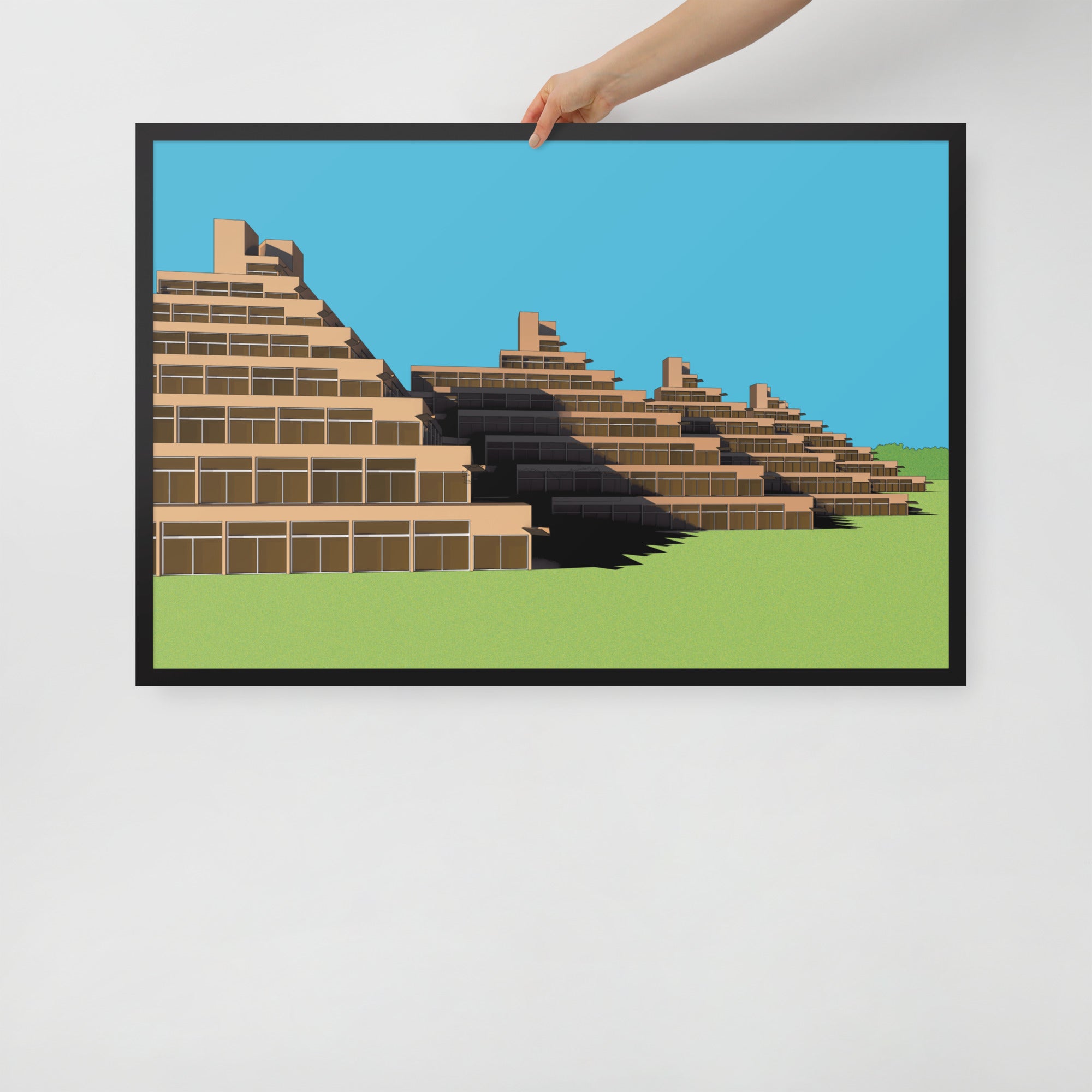 UEA Ziggurats Framed Prints | Denys Lasdun Brutalist Norwich Norfolk ...