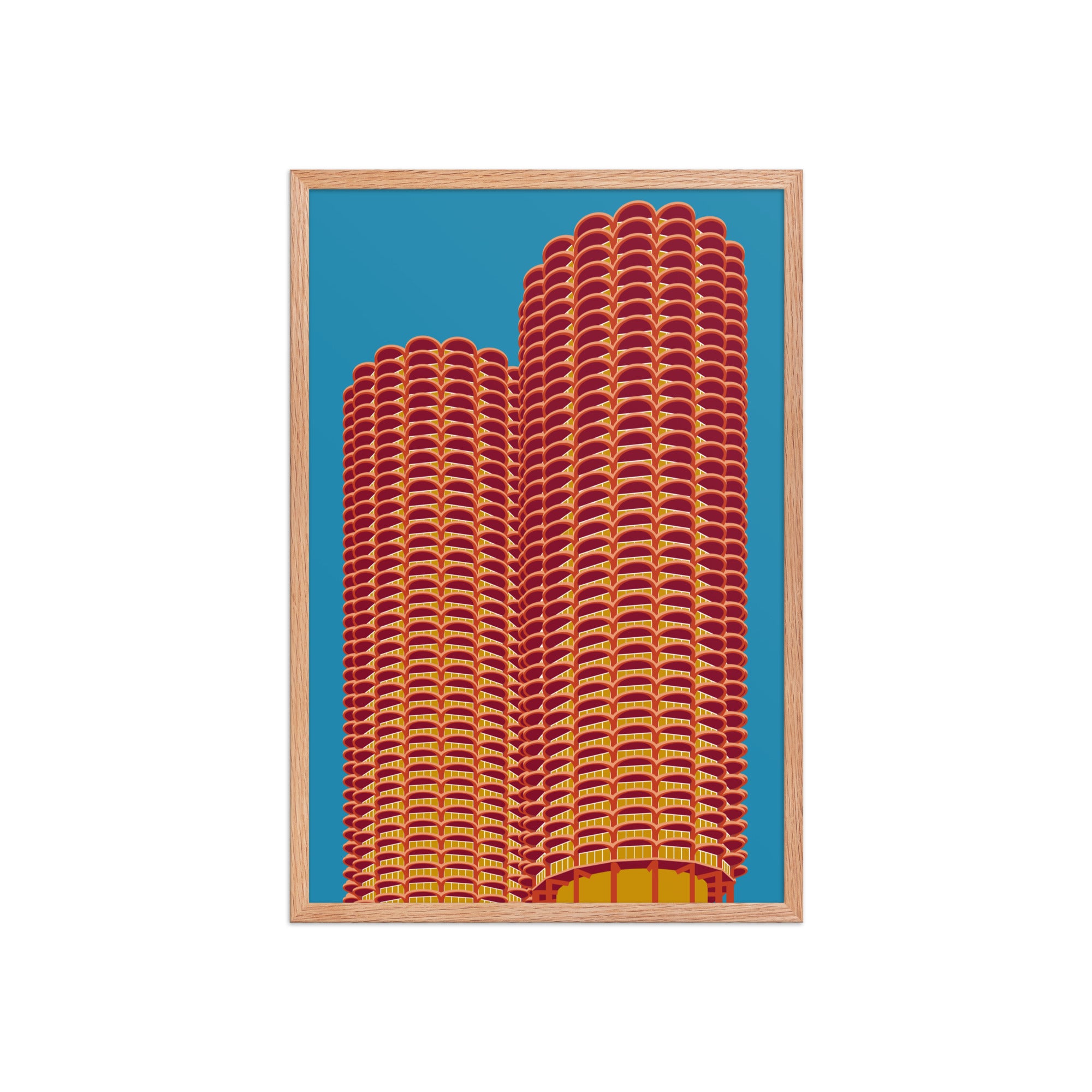 Marina City Framed Prints Colourway 2 | Bertrand Goldberg Design ...