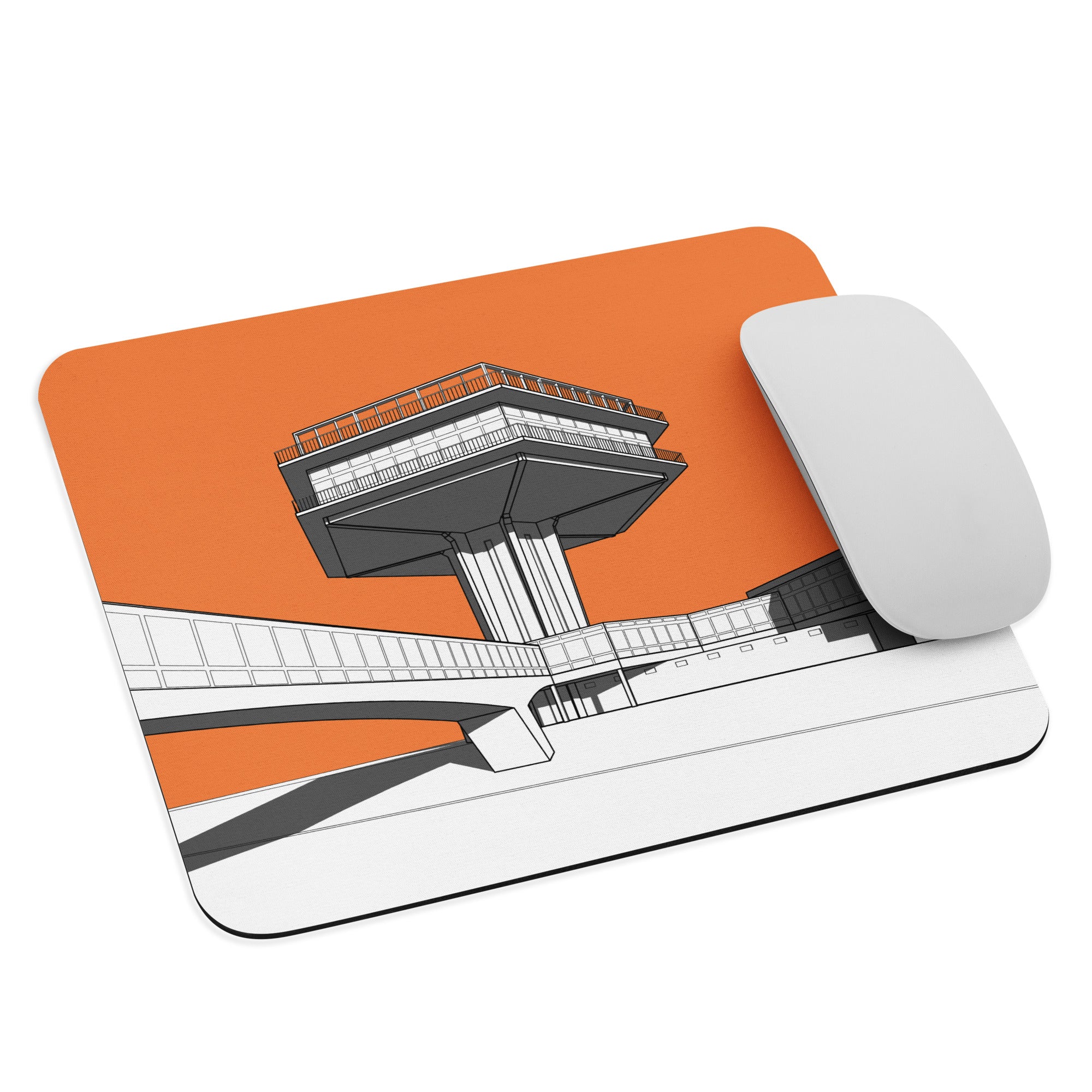 Forton Services & Pennine Tower Orange Mouse Pad – Space Age Brutalist ...