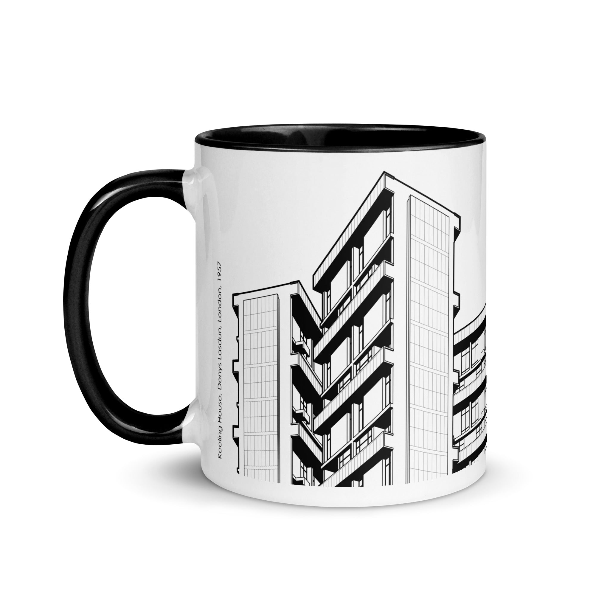 Keeling House Different Coloured Mugs – Denys Lasdun Brutalist Icon ...