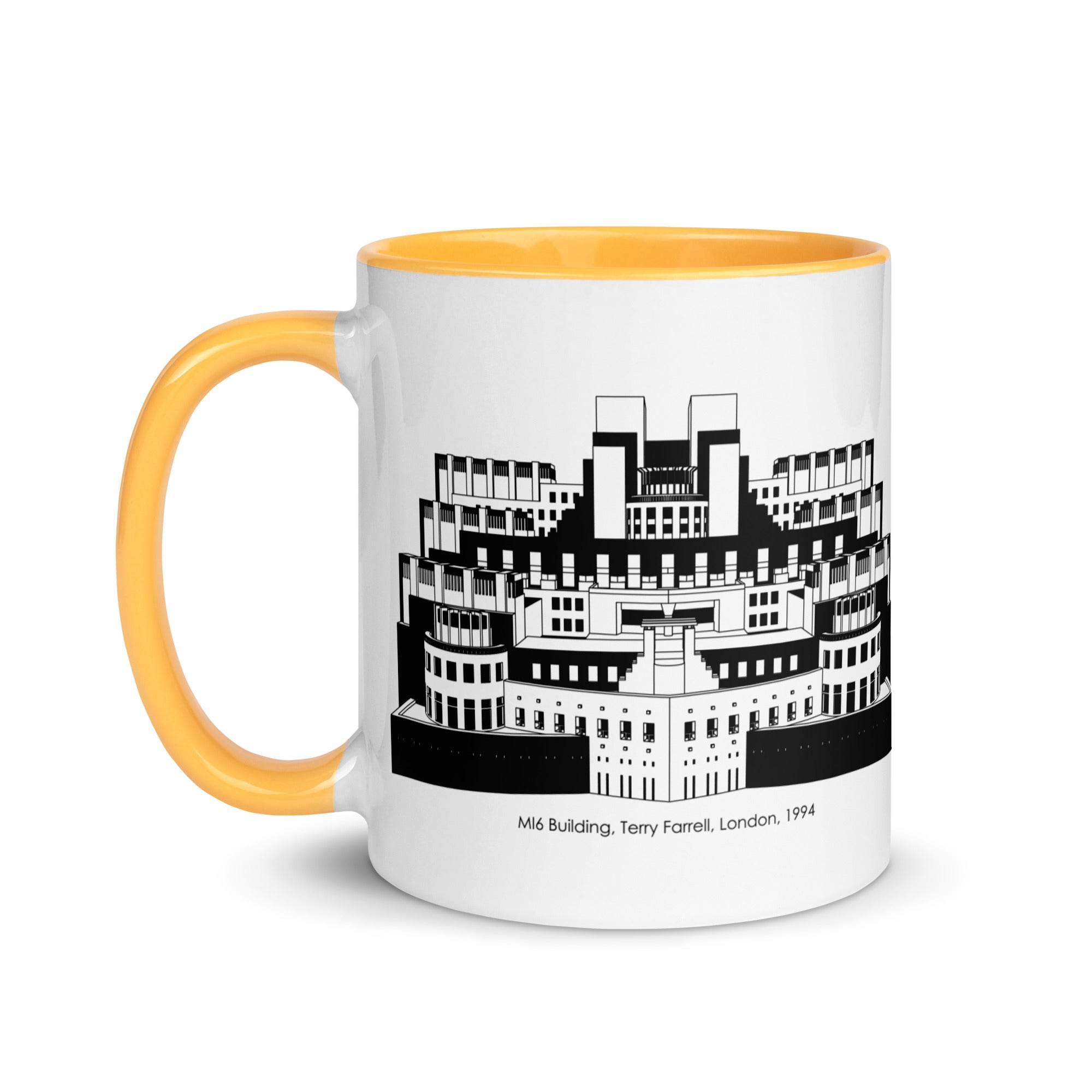 MI6 Building B&W Illustration Different Coloured Mugs | Terry Farrell ...
