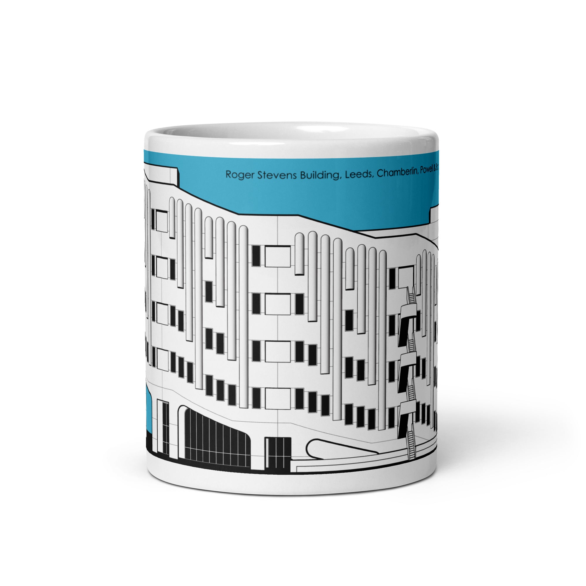 Roger Stevens Building Leeds Blue Mugs | Chamberlin, Powell and Bon ...