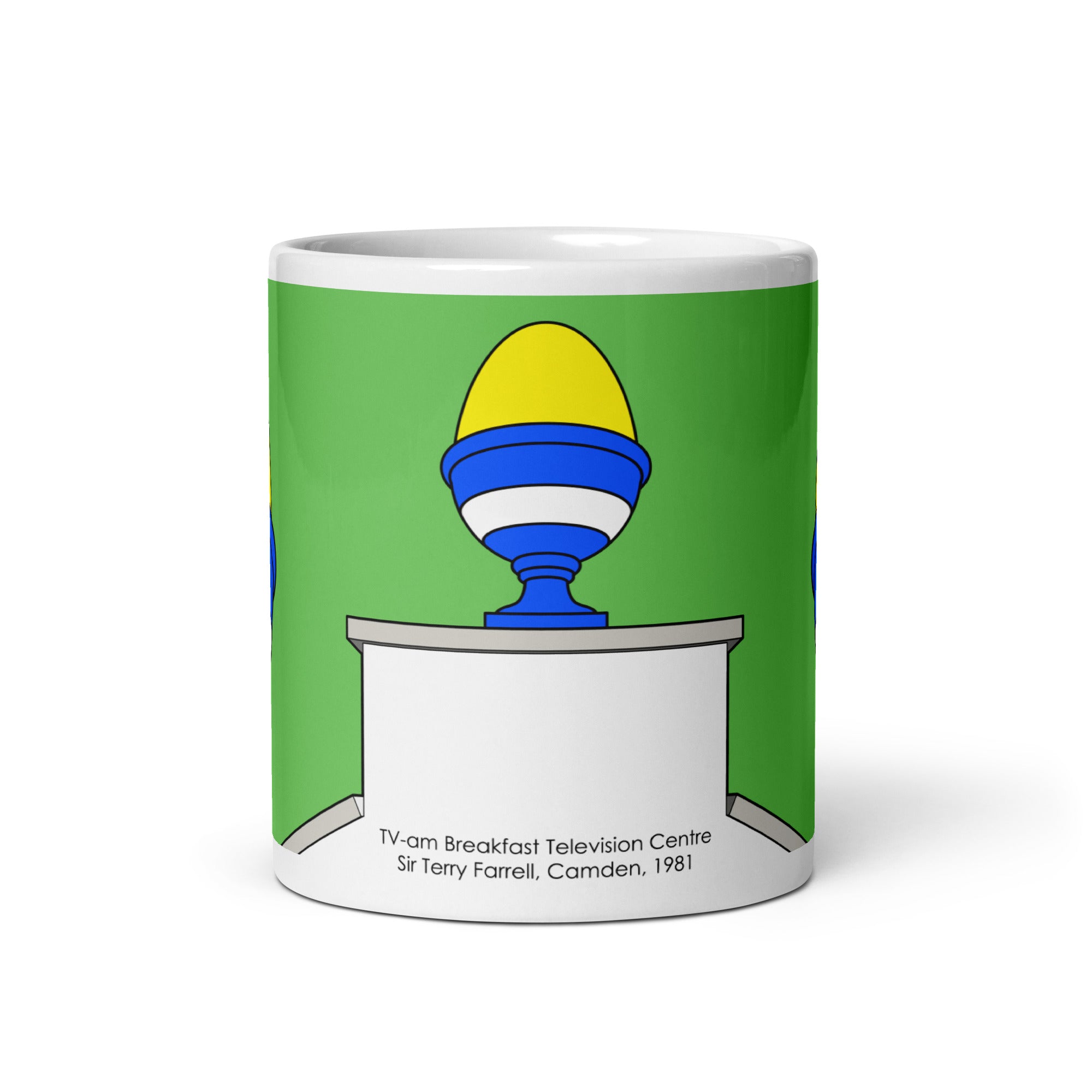 TV-am Breakfast Television Centre Egg Green Mugs | Terry Farrell ...