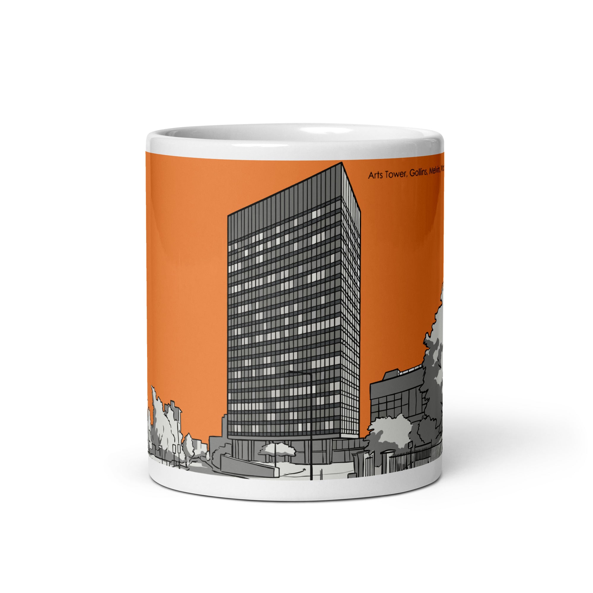 Arts Tower Sheffield Orange Mugs