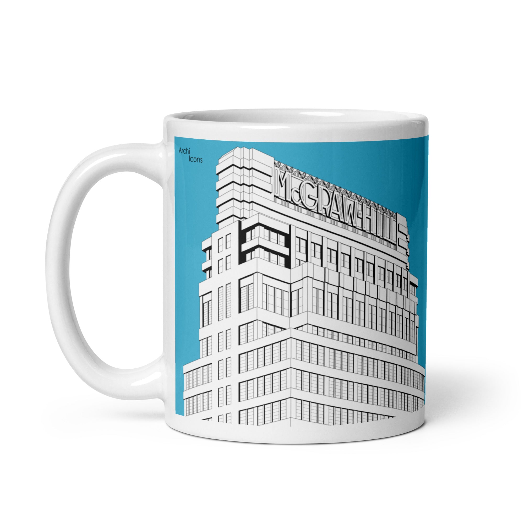 McGraw Hill Building Blue Mugs