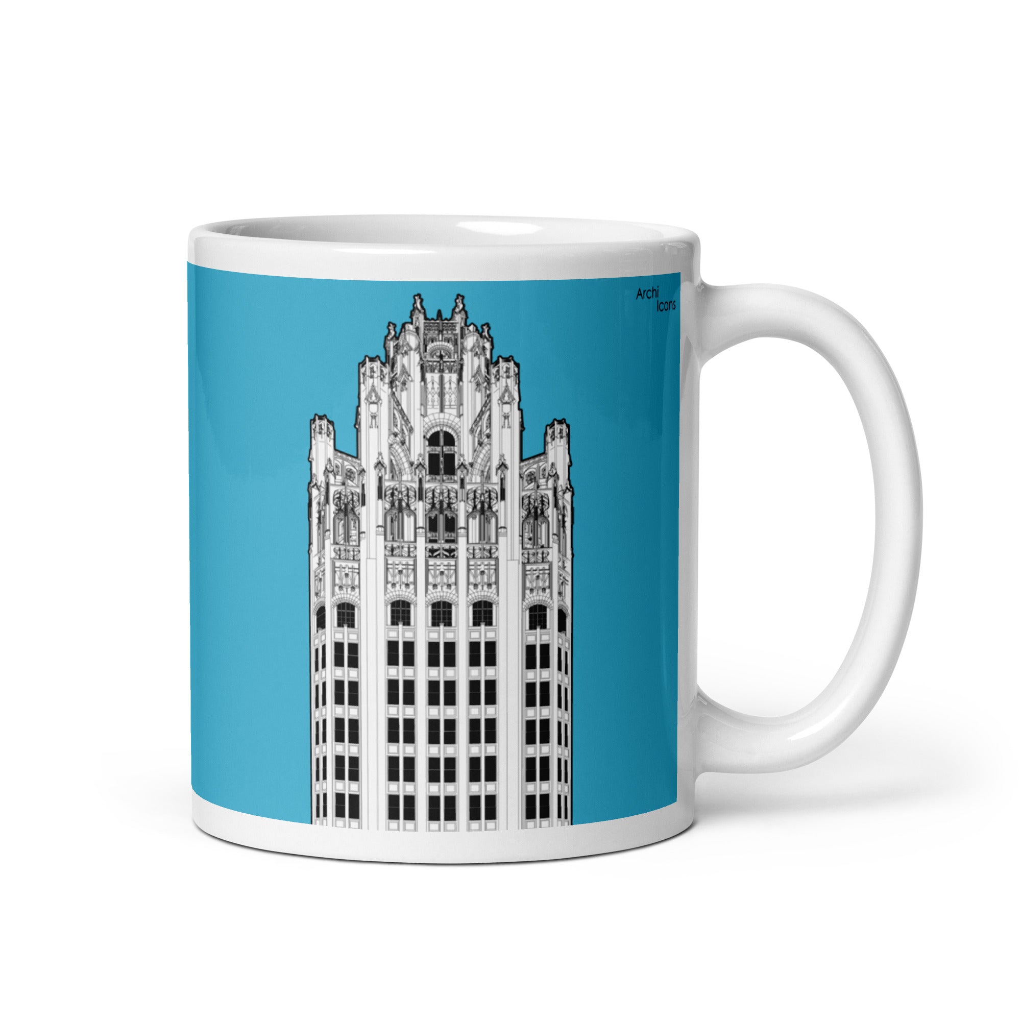 Chicago Tribune Tower Blue Mugs